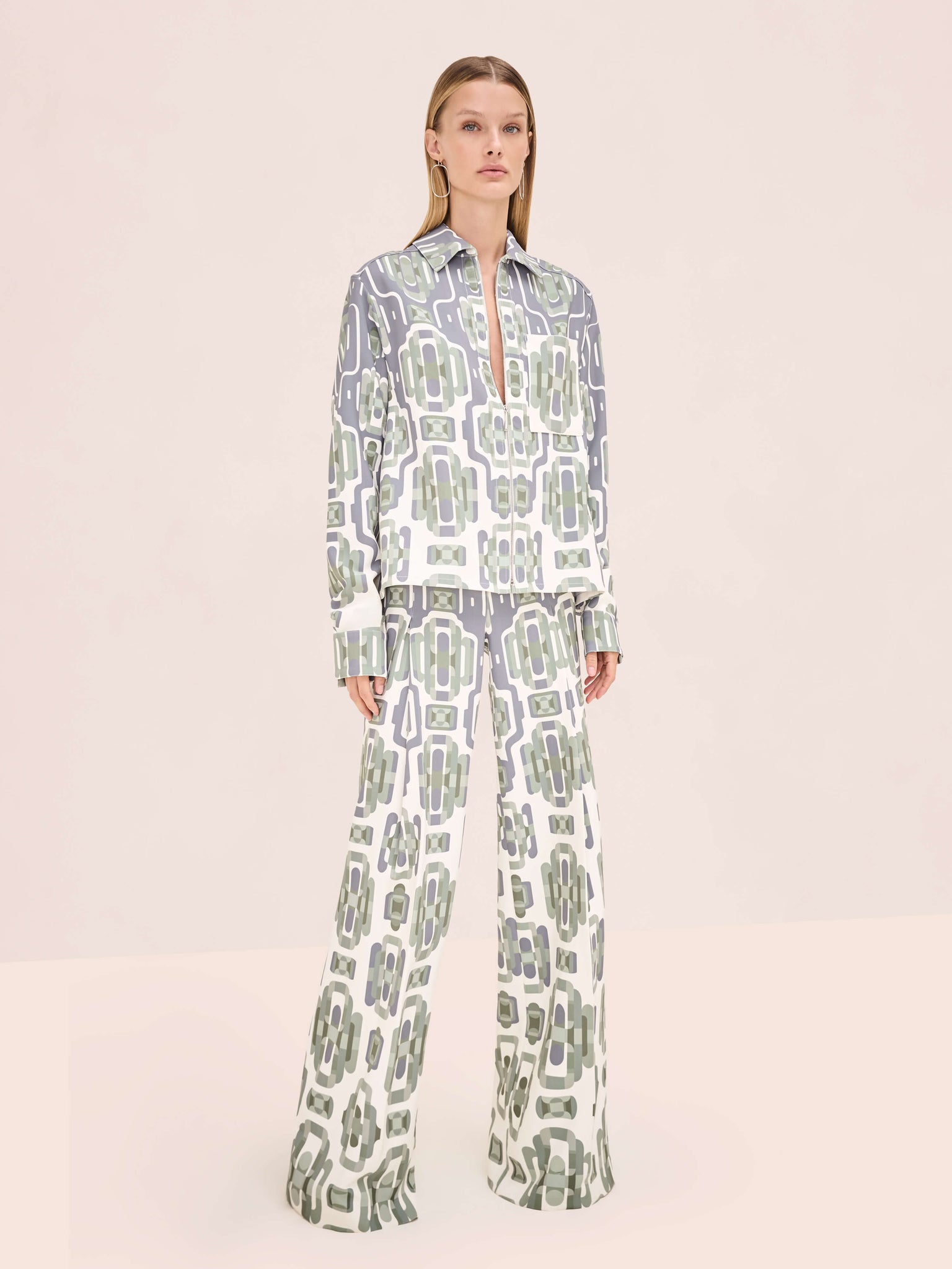 ALEXIS Alexis Salerno Wide Leg Printed Trousers